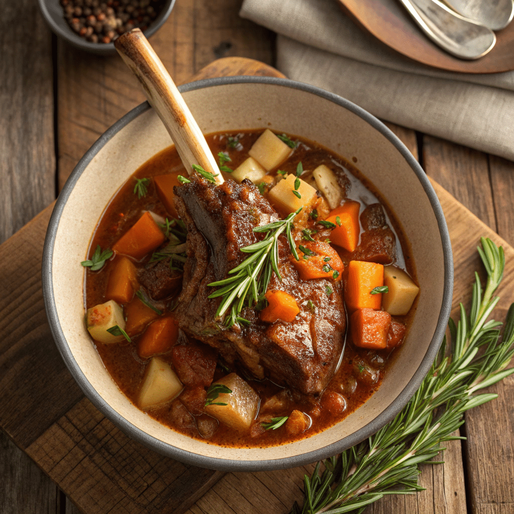 Braised Lamb with Roast Winter Vegetables Recipe